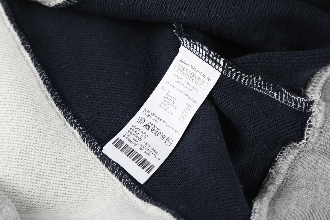 韩国AMES卫衣女美式复古学院风圆领尹净汉同款新23FW外套小众设计-阿里巴巴