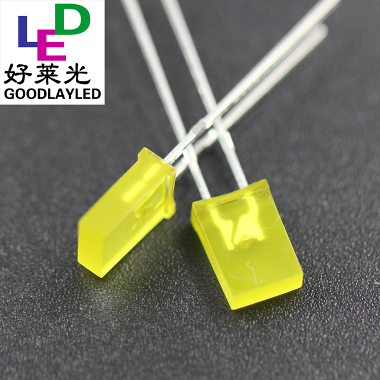 Emitting Diode LED Directly Inserted Bead 2x5x7 Square with Color Red ...