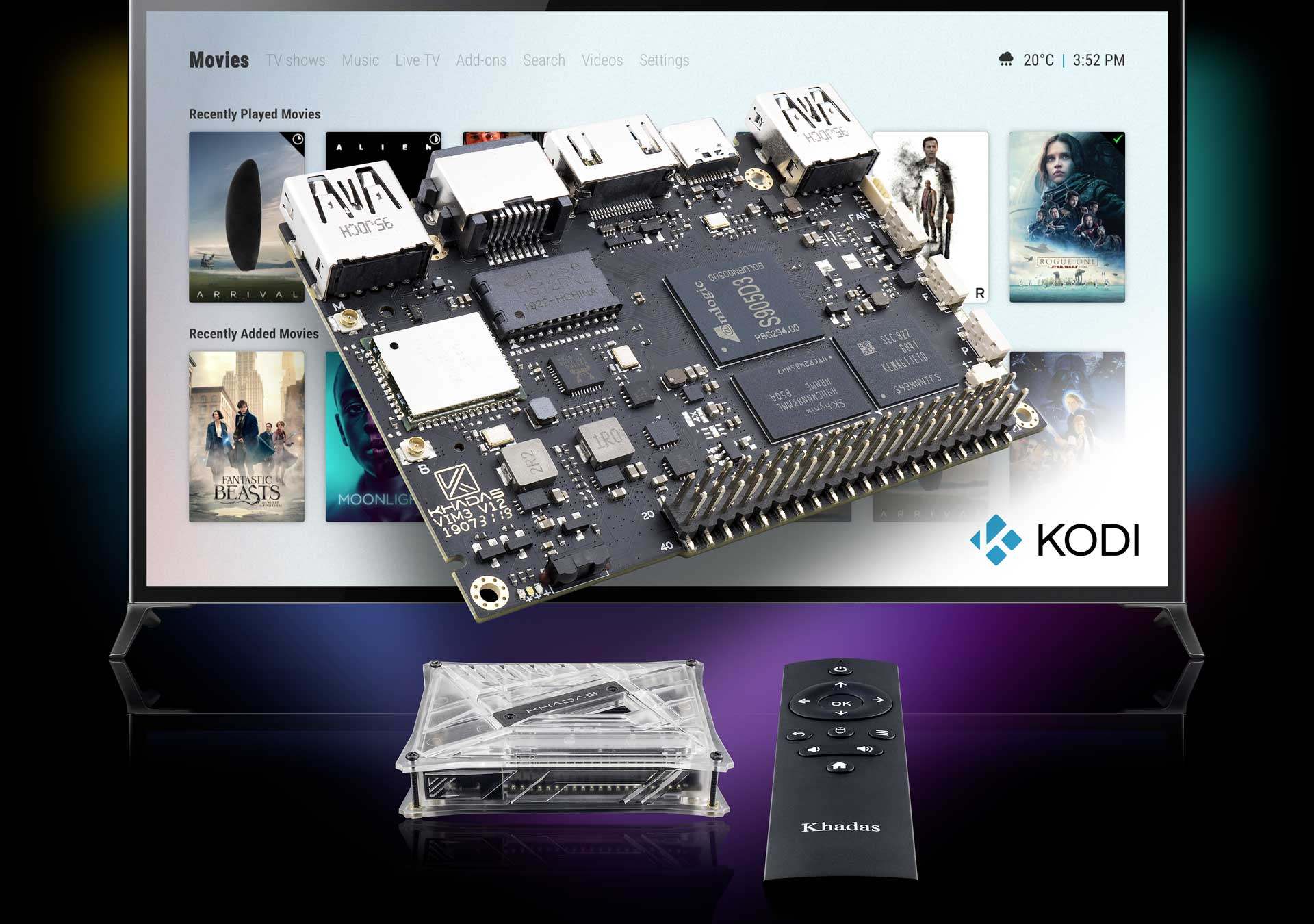 Khadas VIM3L Amlogic S905D3 core board NPU (M2X expansion board) / 디바이스마트