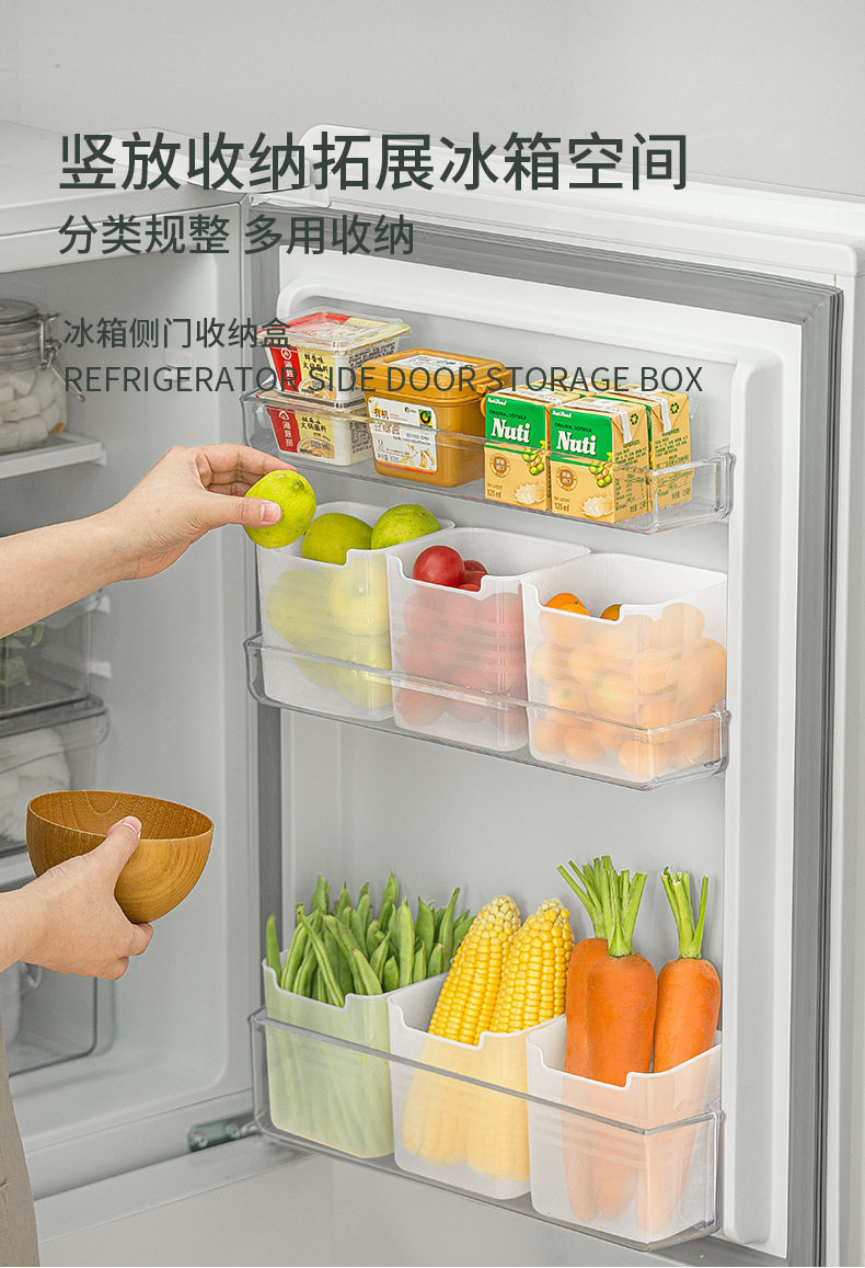 冰箱收纳盒冰柜侧门储物盒厨房食物保鲜盒蒜姜生鲜果蔬分类盒通用-阿里巴巴