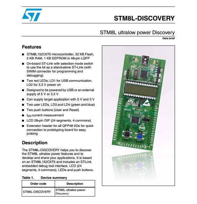 STM8L-Discovery STM8L152 stm8l开发板STM8L152C6T6ST原装开发板-阿里巴巴