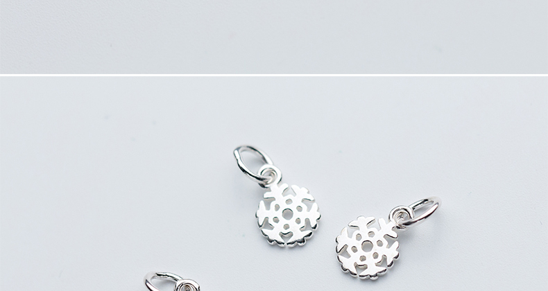 银配件批发 S925银吊坠雪花吊坠挂件DIY手工串珠编绳配件S0091-阿里巴巴
