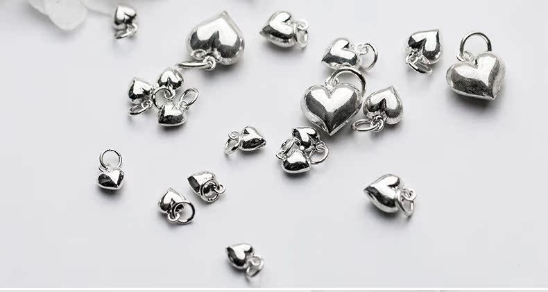 饰品配件_银配件批发s925银光面爱心桃心diy手工饰品s0590 - 阿里巴巴