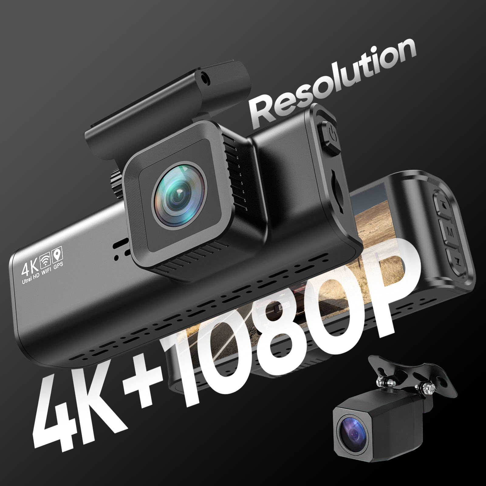 4k Gps Tracking System Car Dvr Dash Cam Camera With WIFI