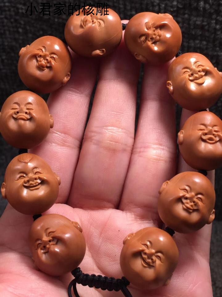 Very happy olive core bracelet carving pure handmade men's and women's ...