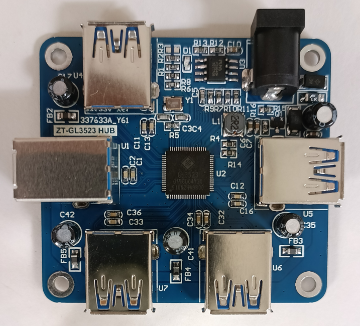 創惟IC正品GL3523-OTY30 USB3.0一拖四集線器 分線器筆記本電腦外接電源