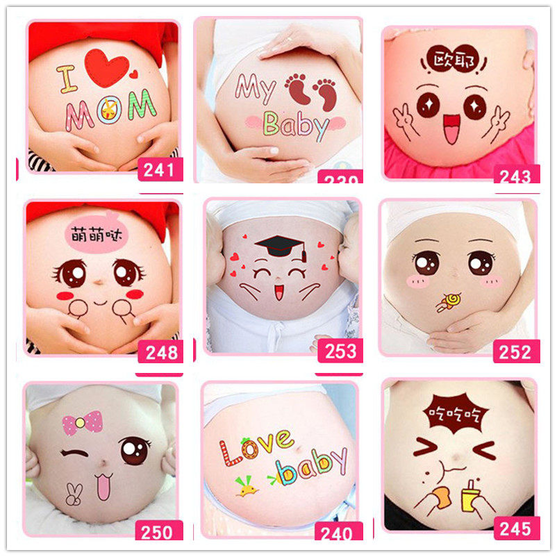 [USD 4.22] Cute pregnant women photo belly sticker photo studio photo ...