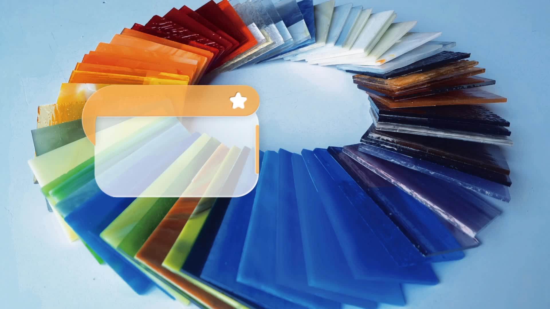 Various Colors Stained Glass Sheet Samples More Than 300 Different Hues ...