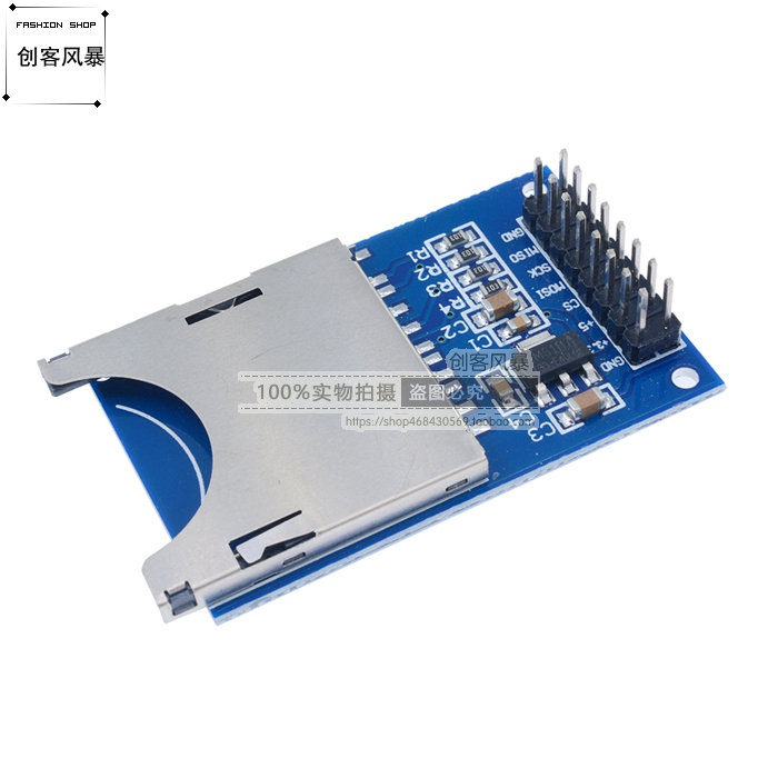 [USD 4.46] SD card reading and writing module SD SPI interface SD card socket SD card reading ...