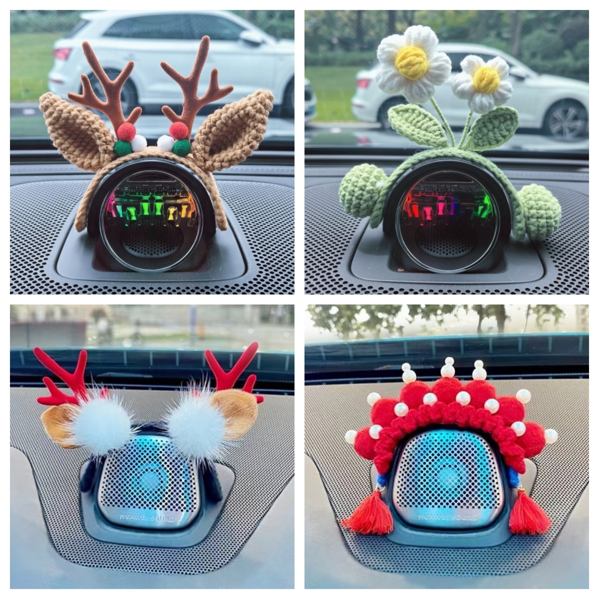 新问界M5/M7/M9音响帽子智界S7r7享界S9车内装饰品小艺圣诞麋鹿角