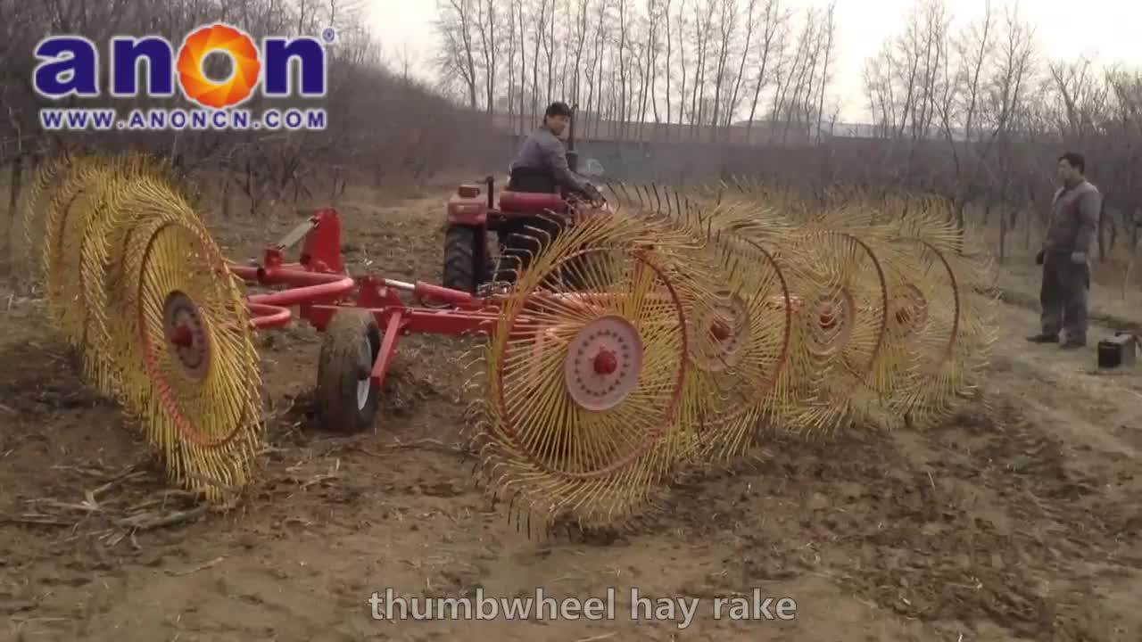 Anon Agricultural Farm Wheel Tractor Rotary Hay Rake 3 Point Hitch Hay ...