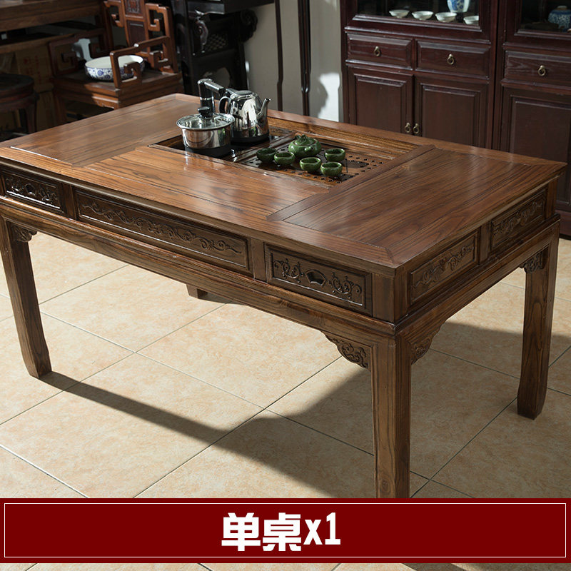[USD 292.68] New Chinese tea table and chair combination Zen solid wood ...