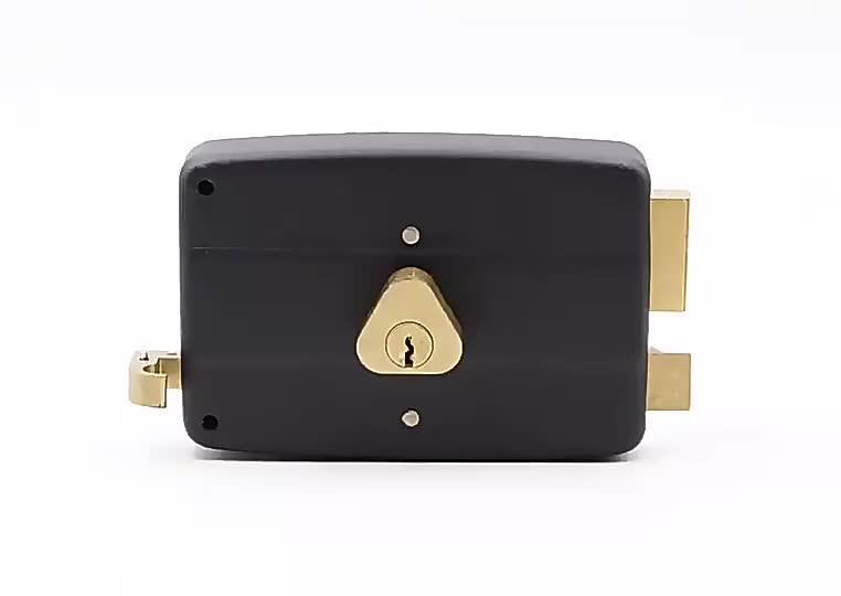 Mexico Security Door Brass Latch 3 Round Rim Lock Deadlock Gate Lock ...