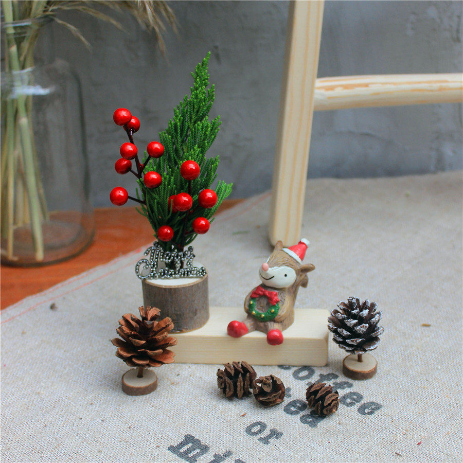 ins圣诞松树小摆件红浆果松果！奶茶店装饰天花板+节日氛围感拉满！-圣诞树-淘宝好物网