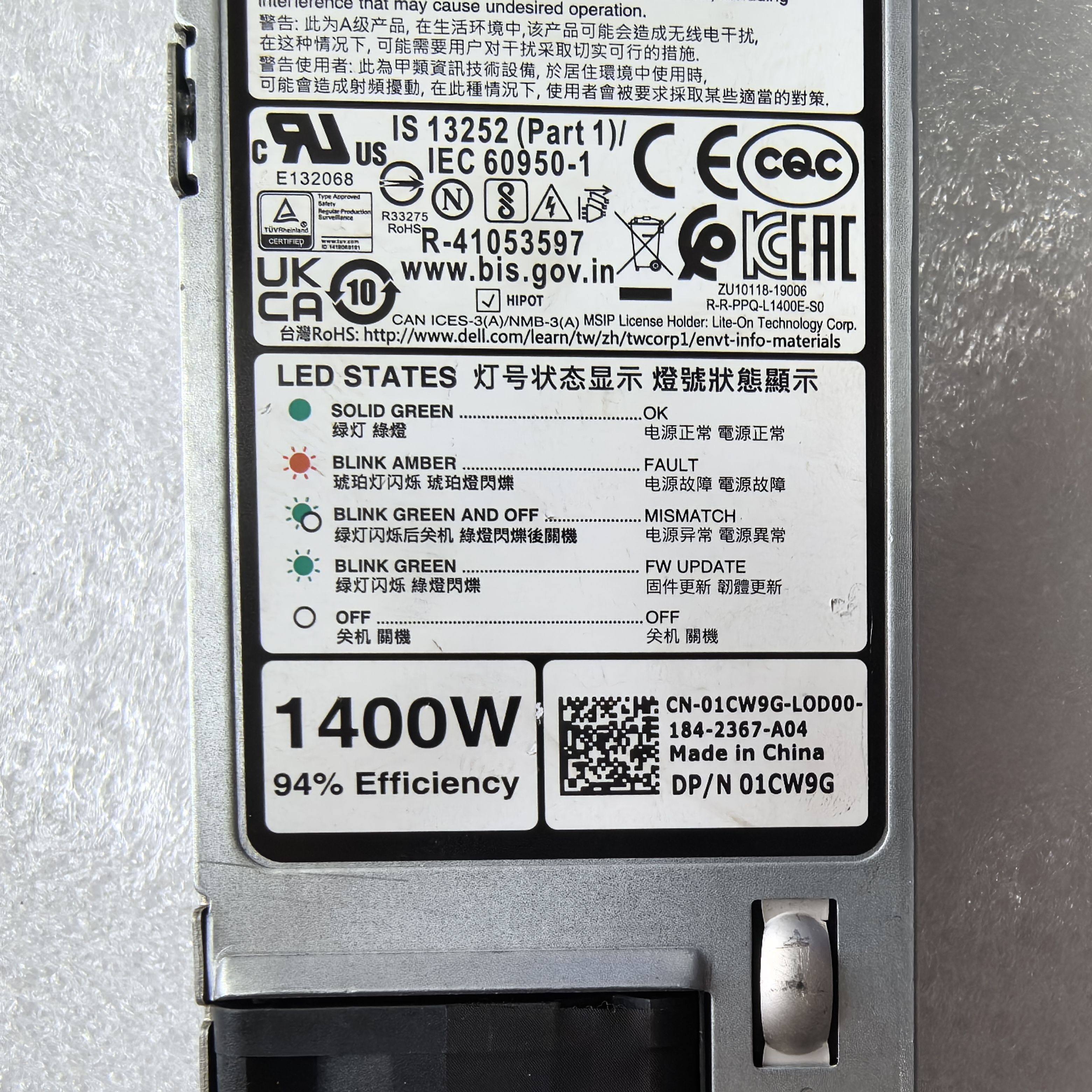 Dell戴尔T550/T560/R750 1400W电源7DWXY 6C11W 1CW9G CYHHJ：企业级服务器电源新选择，稳定高效保障 ...