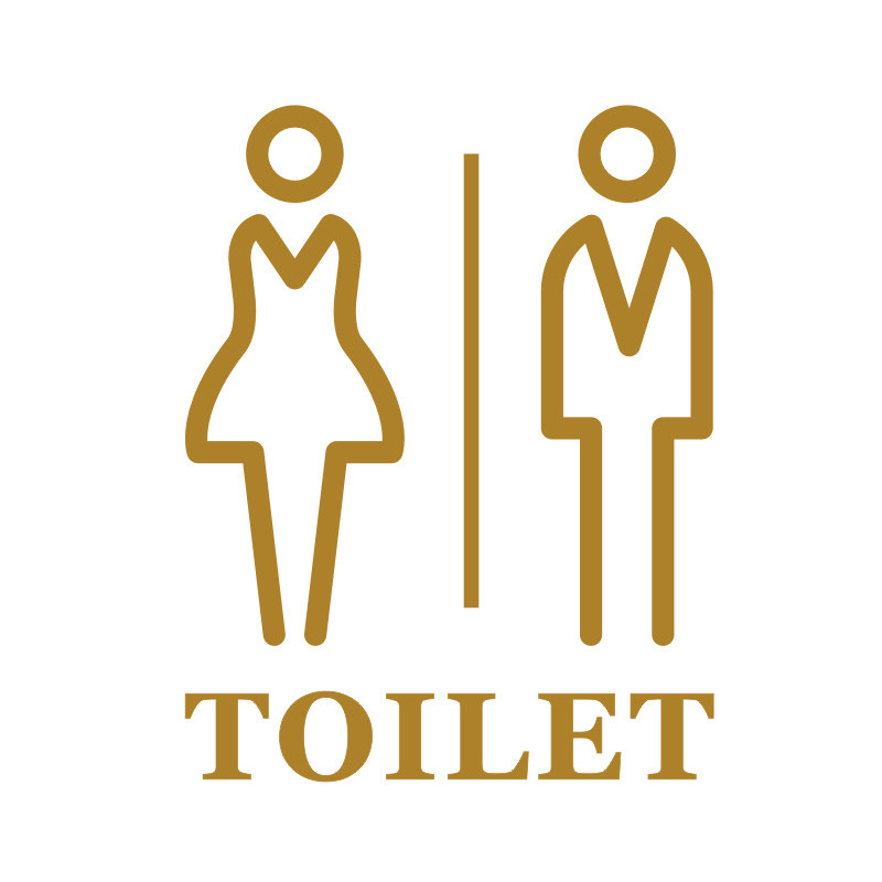 Men's and women's restrooms three-dimensional door number toilet prompt ...