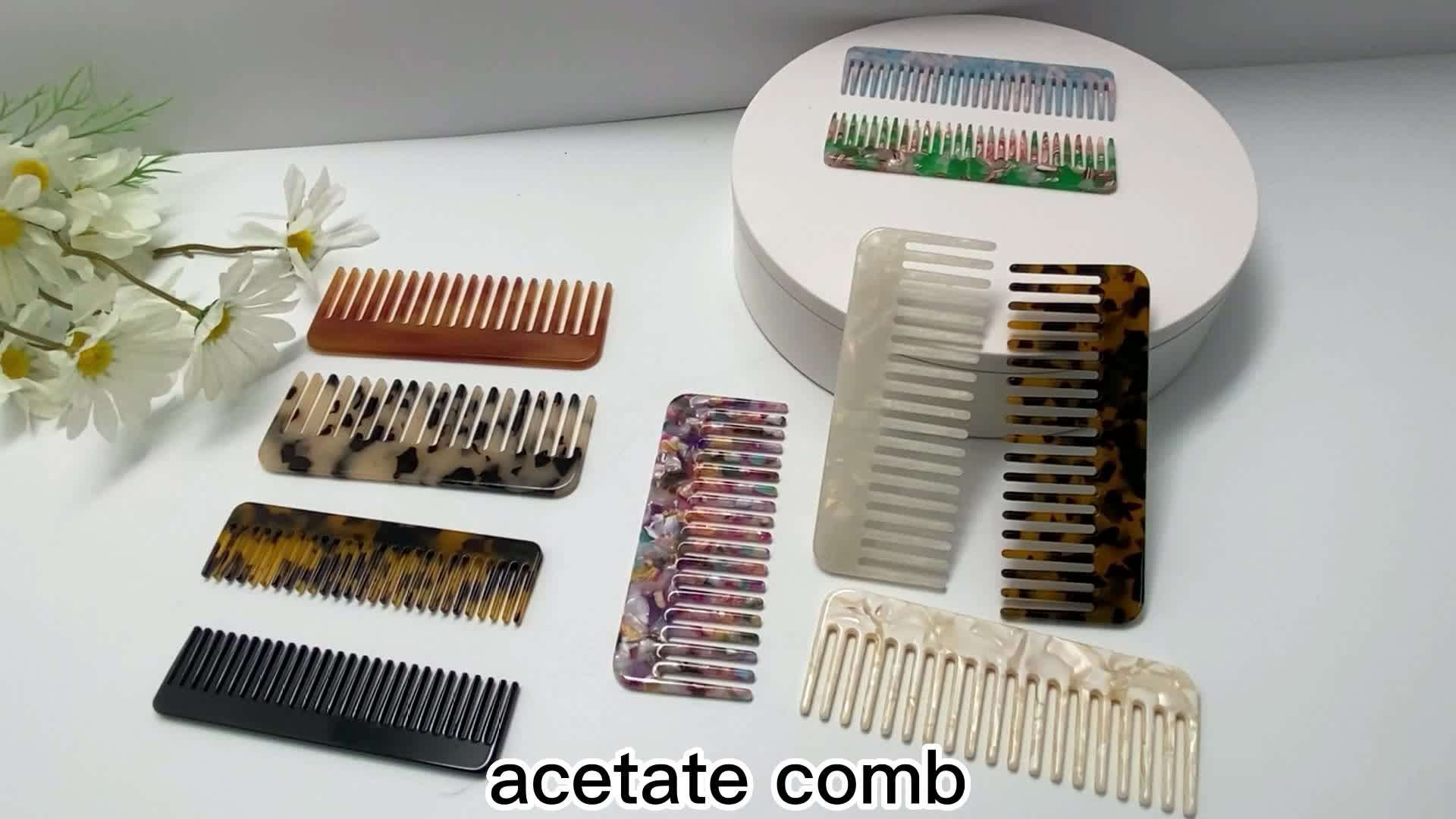 18cm Anti Static Detangling Acetic Acid Hair Comb Portable Leopard ...