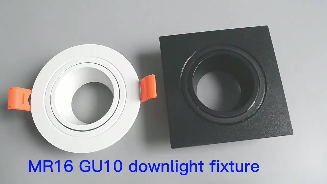 White And Black Pc Down Lighter Square Gu10 Frame Recessed Gu10 Down ...