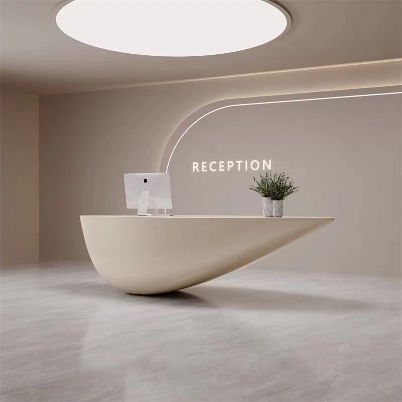 加工定制玻璃钢异型前台商场酒店接待台展示台售楼部异形吧台-阿里巴巴