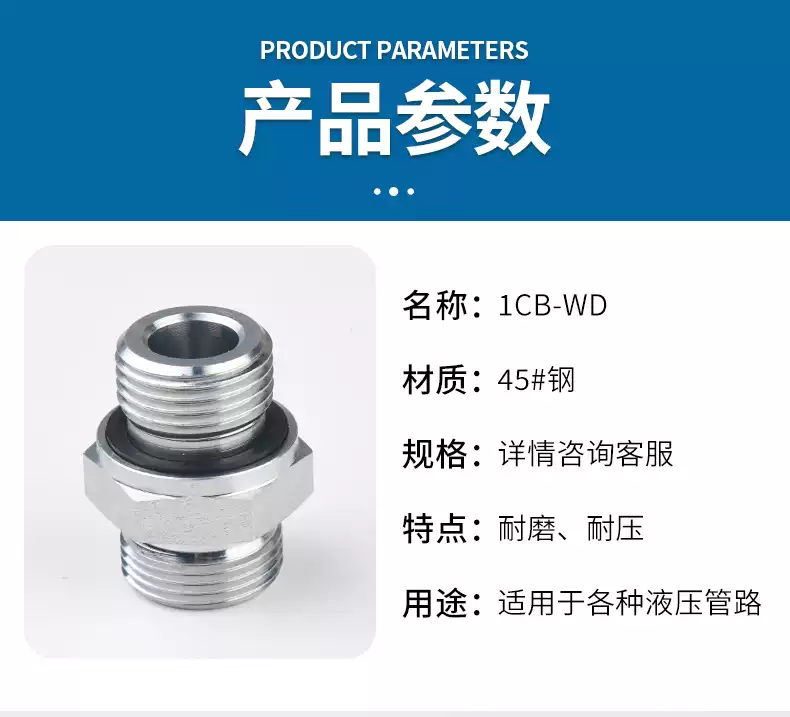 1CB-WD轻型英制G螺纹伊*顿标准GE标准24度锥卡套过渡1DB-WD接头