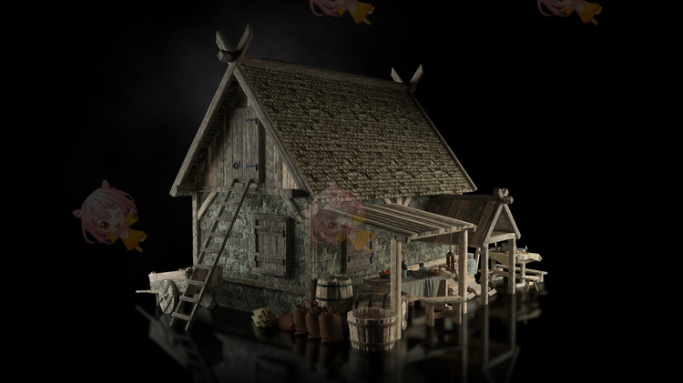 K030中世纪街道市场3D模型KitBash3D Props Medieval Market 格式 c4d/blender/fbx/obj-cg男孩