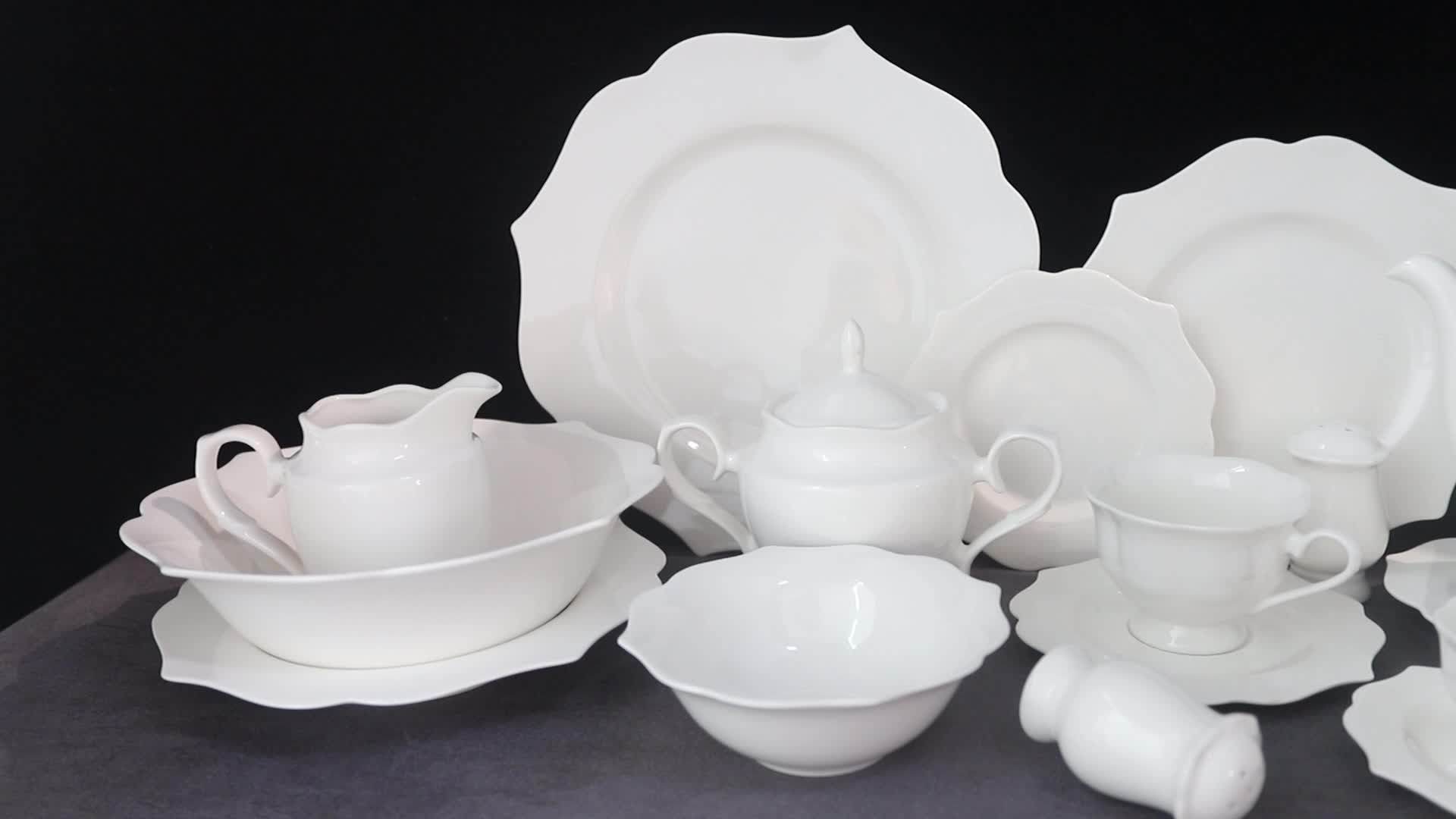 Wholesale Fine Porcelain Dishes Custom Luxury Dinner Plate Tea Set 97 ...
