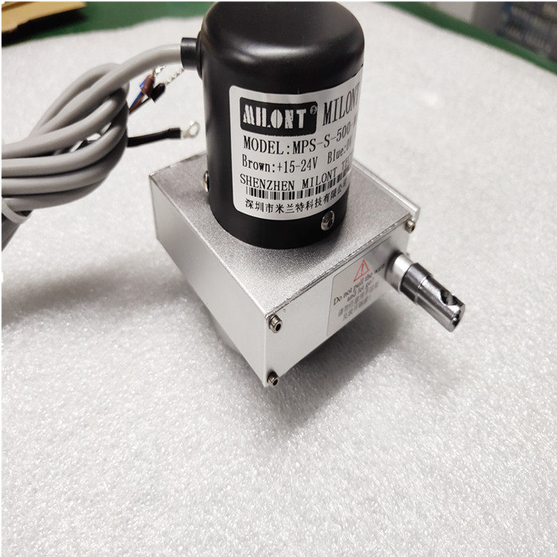 Three-wire current / pulse signal / RS485 pull-rope displacement sensor ...