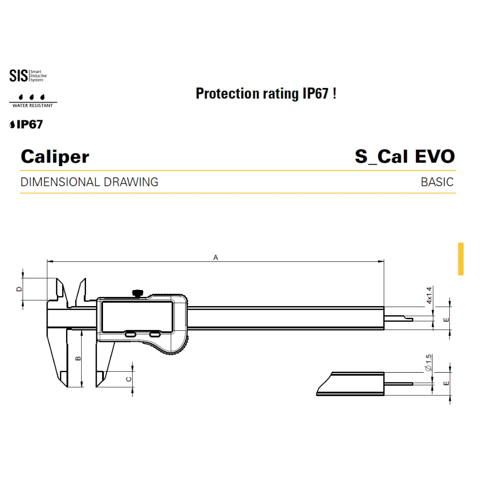 Genuine Swiss Sylvac Dantsin IP67 Digital Caliper 150 W810.1502