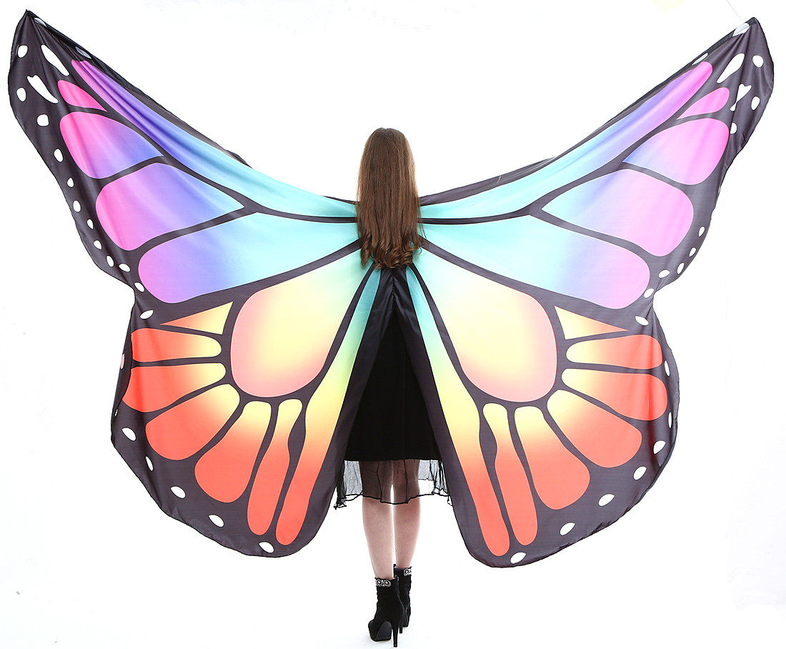 360-degree rotating cloak dance art photo color buttefly wing belly ...