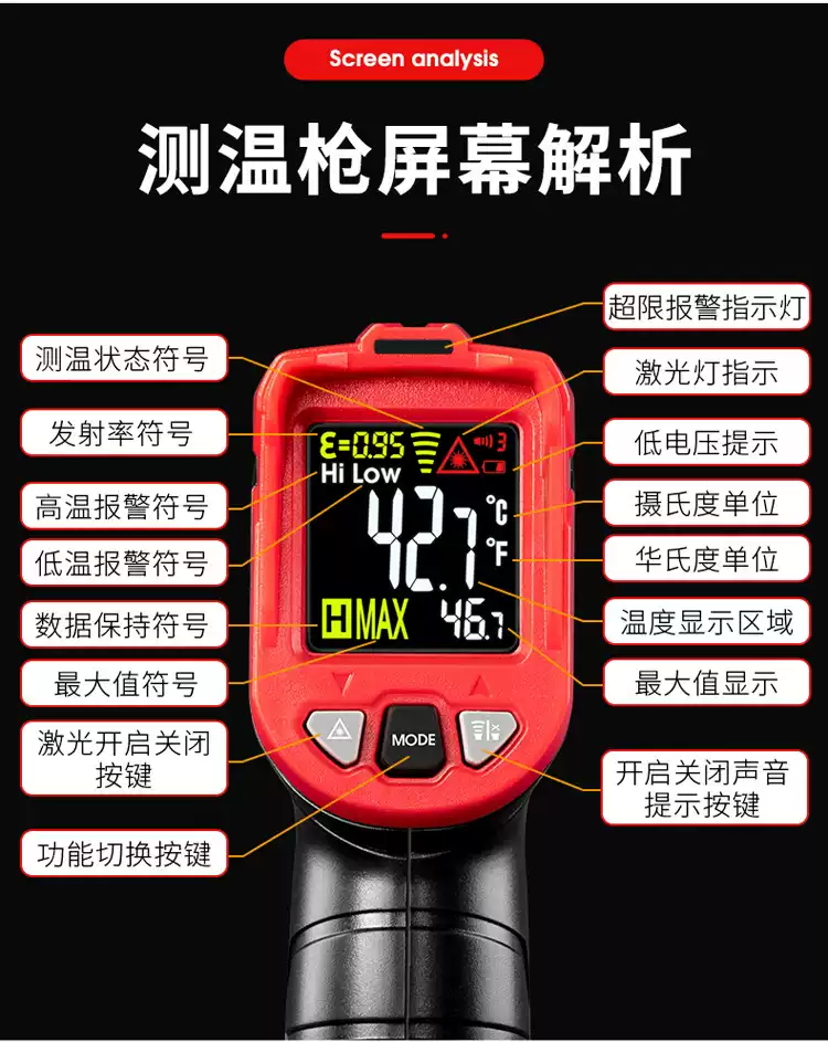 德力西红外线测温仪DM-5002/2521/2522