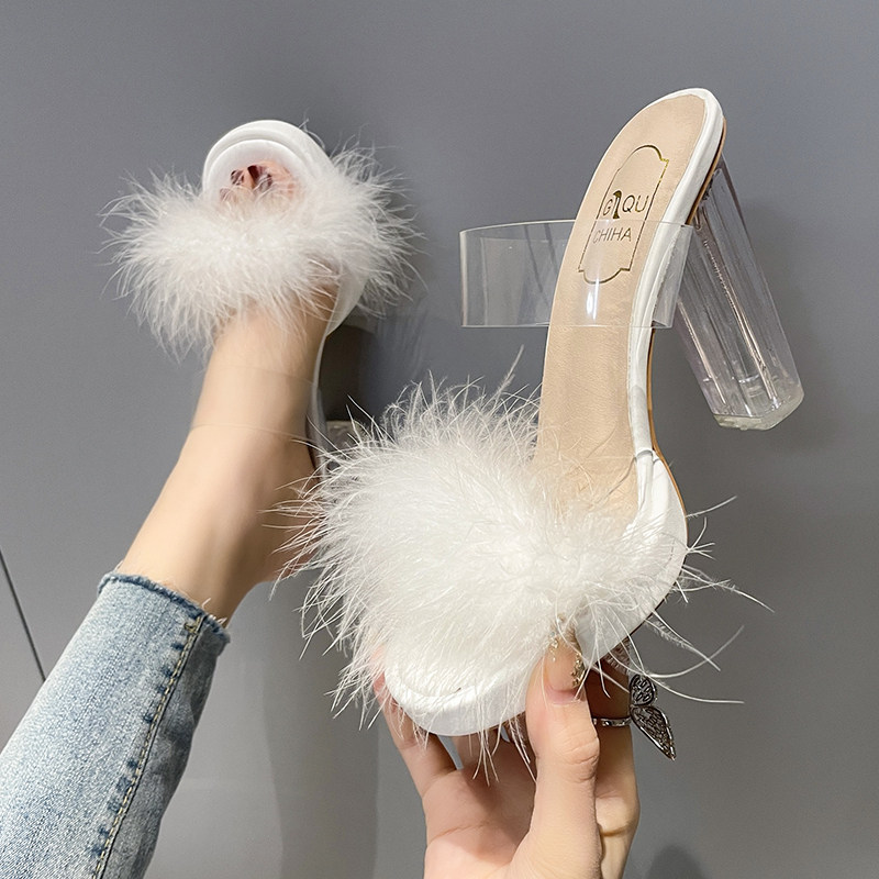 Summer essentials for staying cool! fuzzy mule heels, chanel-inspired ...