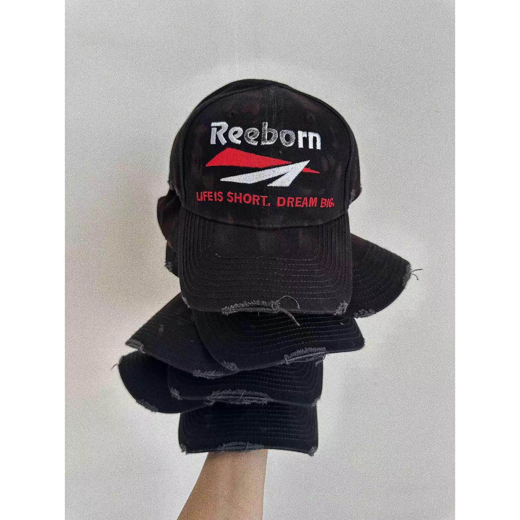 🔥【官方正品】False Perception Reeborn 红色标语脏脏弯檐棒球帽，潮流街头新宠！👑-棒球帽-淘宝好物网