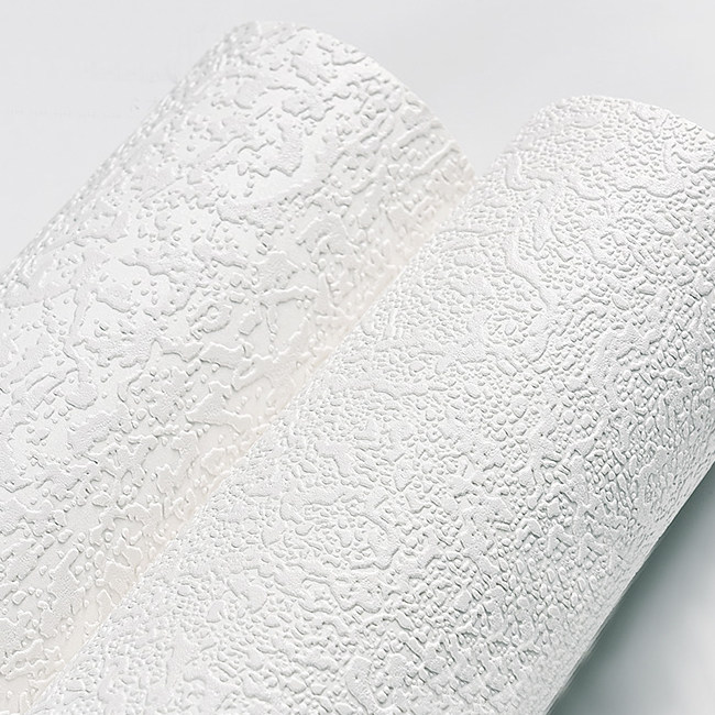 [USD 23.96] Diatom Mud White Non-woven Wallpaper Solid Color TV ...