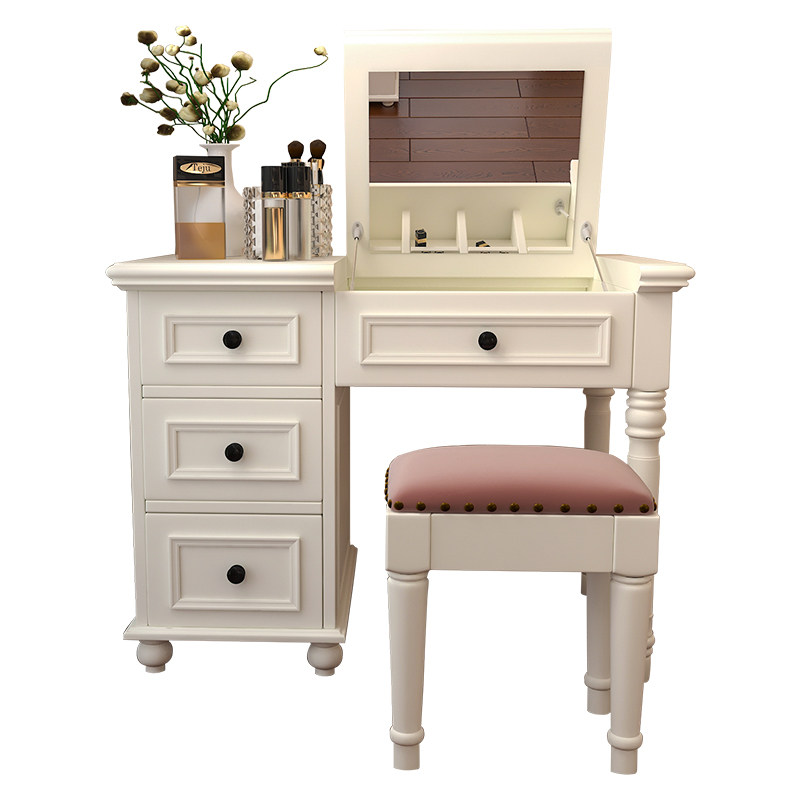 American country solid wood vanity table Mini clamshell makeup table ...