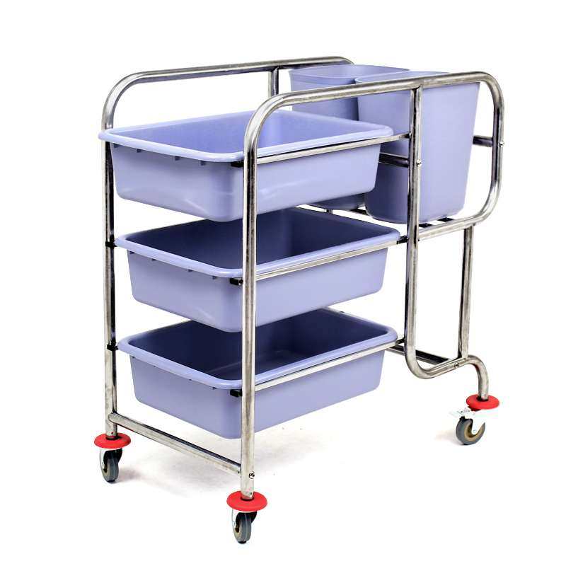 Hotel stainless steel hand push plate collection truck tableware ...