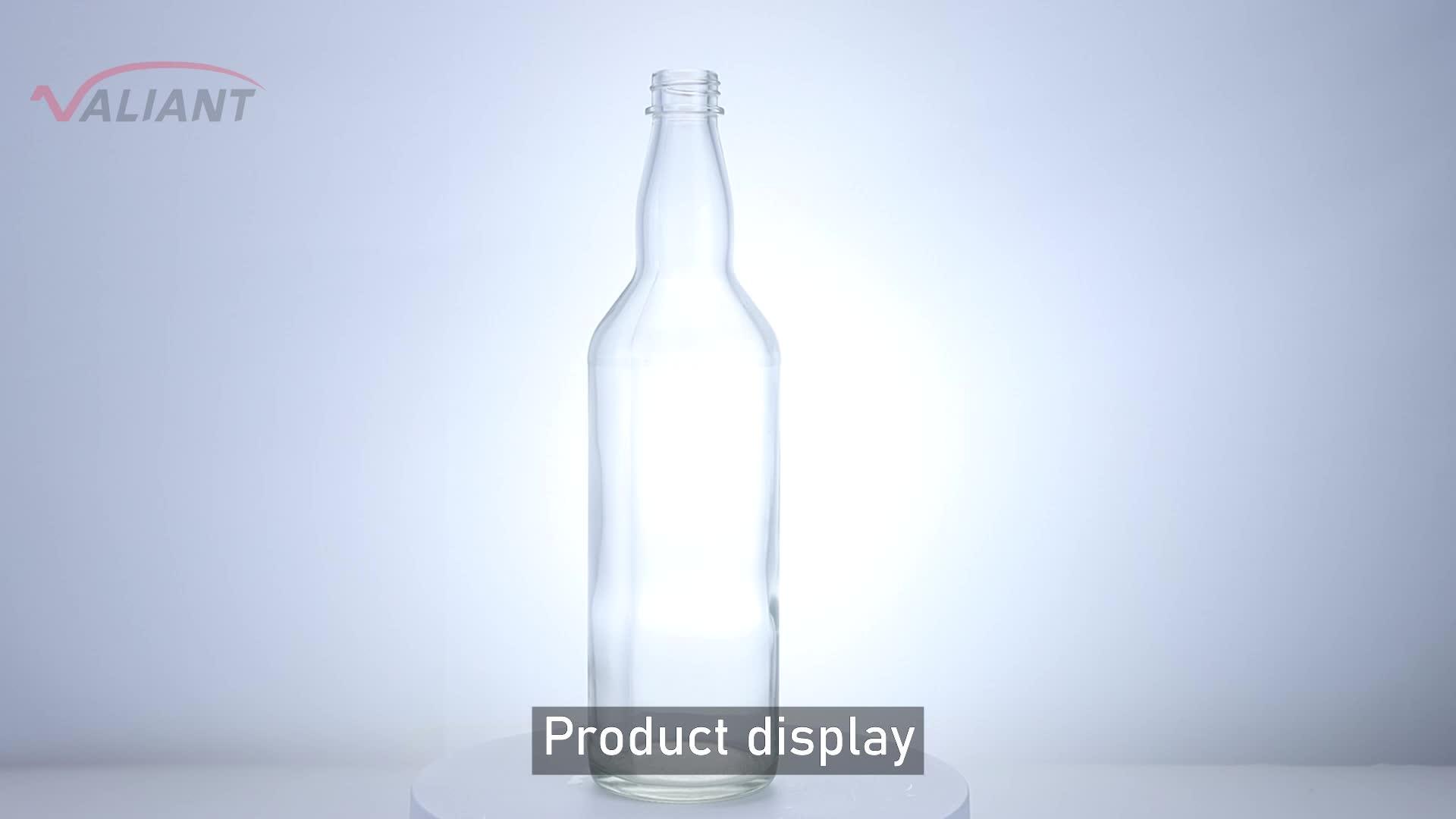 Botella De Licor De Vidrio Redonda Transparente 500ml 700ml 750ml Para ...