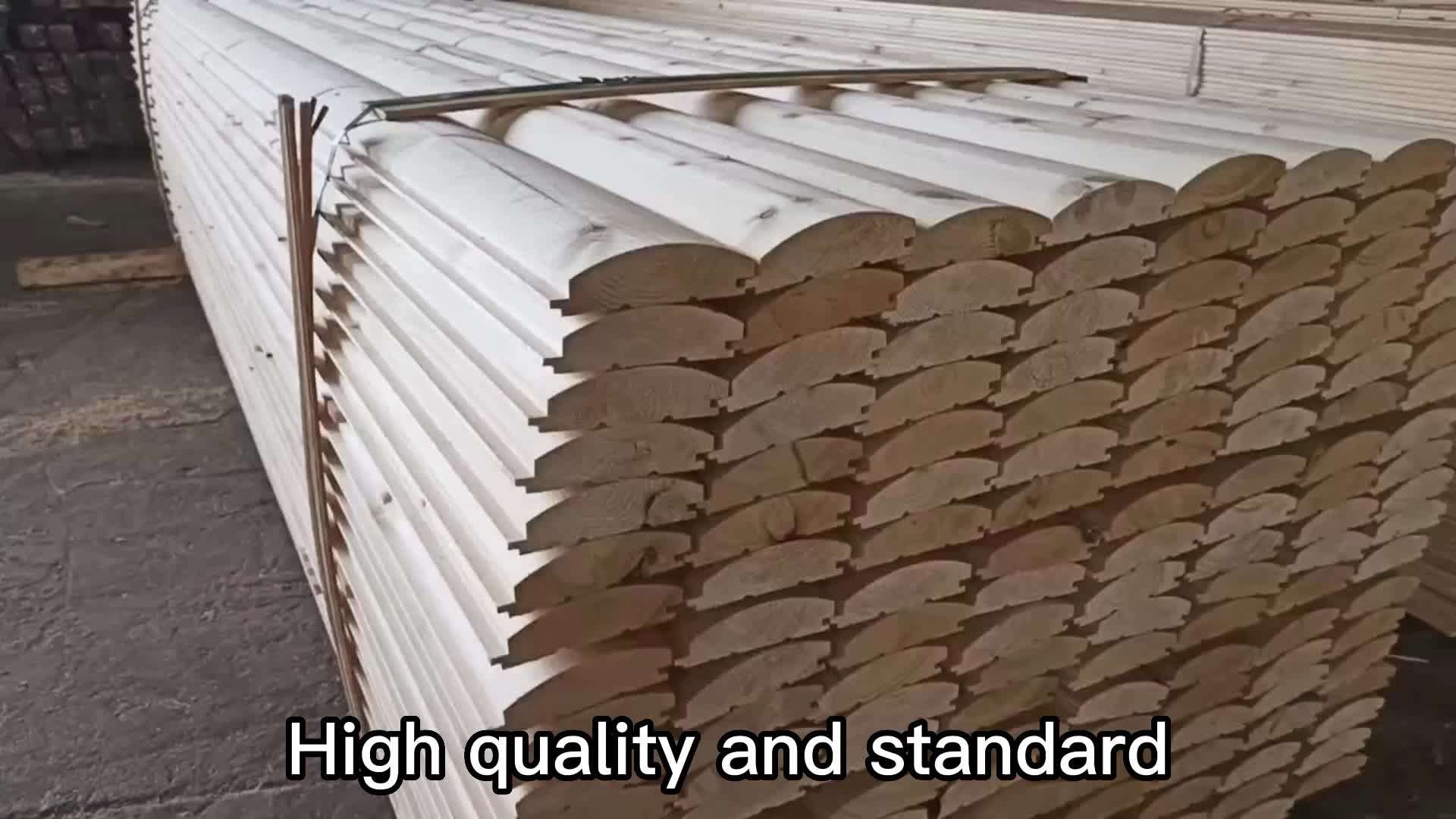 Solid Wood Decorative Wall Panel Log House Wall Panel Spruce Log Cabin ...