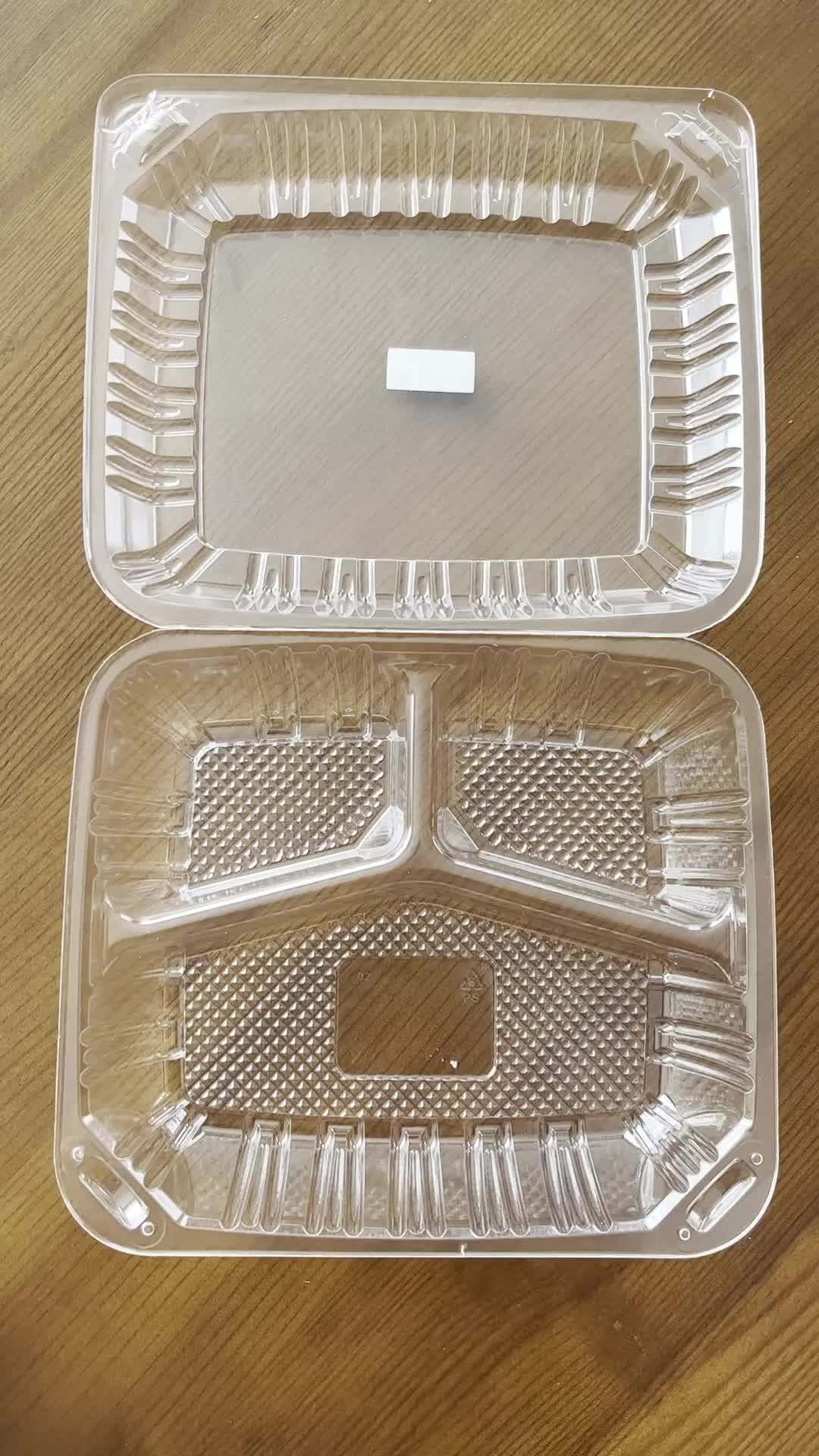 3 Compartment Plastic 9 Inch Clamshell Salad Container - Buy Plastic ...