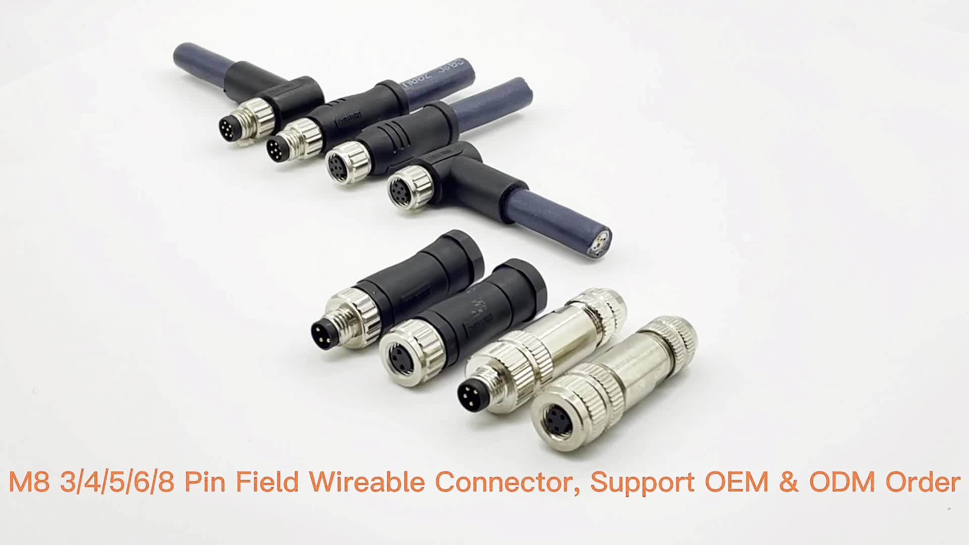 Cableforce M8 Male Female 3pin 4pin Field Wireable Connector M8 Ip67 ...