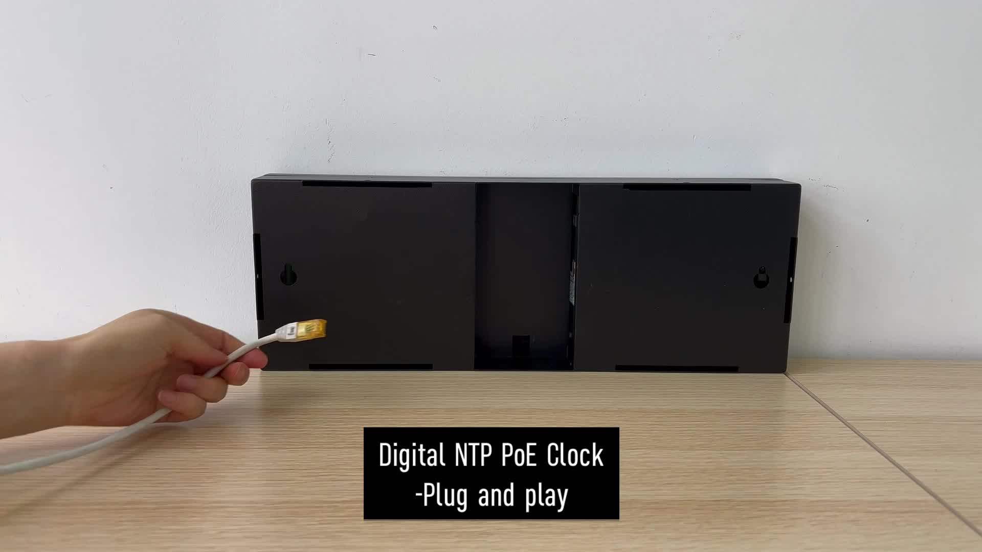 4" 6 Digits Poe Ntp Red Led Electronic Ip Time Clock,Black Metal Case ...