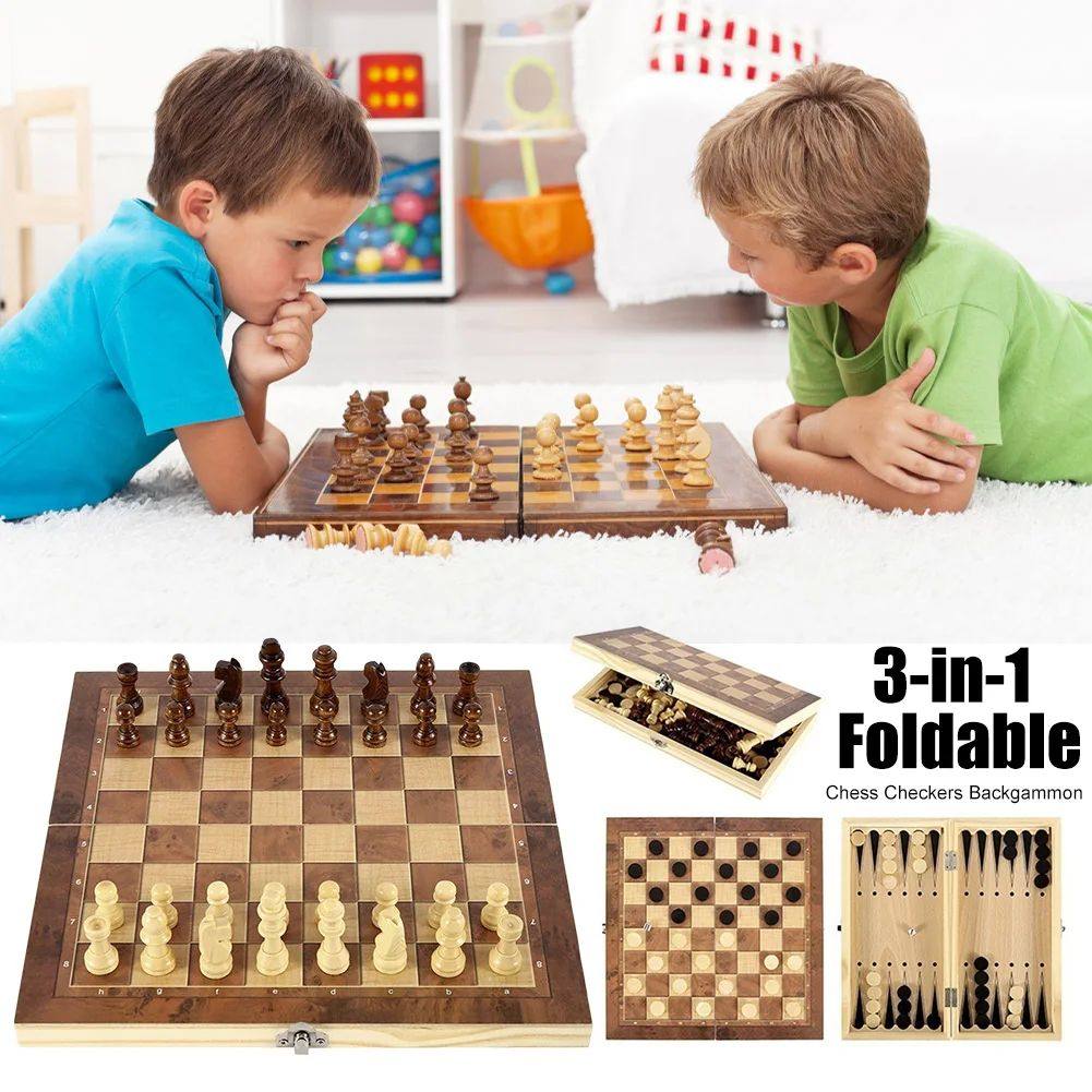 A must-have for the home | High-quality 3-in-1 wooden chess set: spark ...