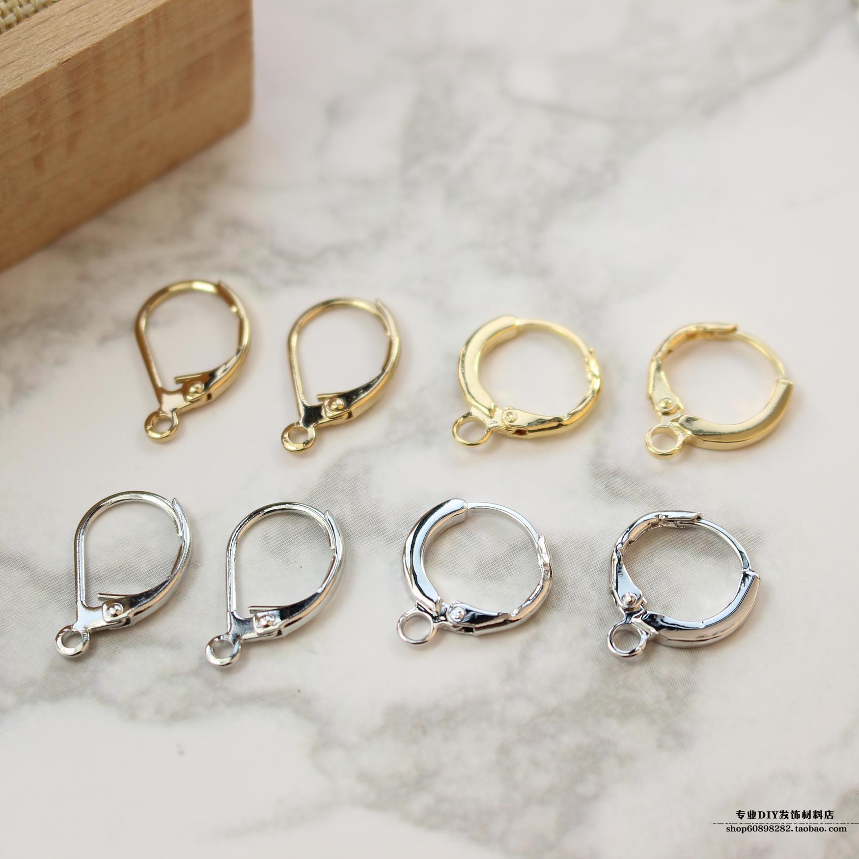 铜镀18k真金色法式水滴开口耳挂耳钩diy耳饰配件材料-Taobao Malaysia