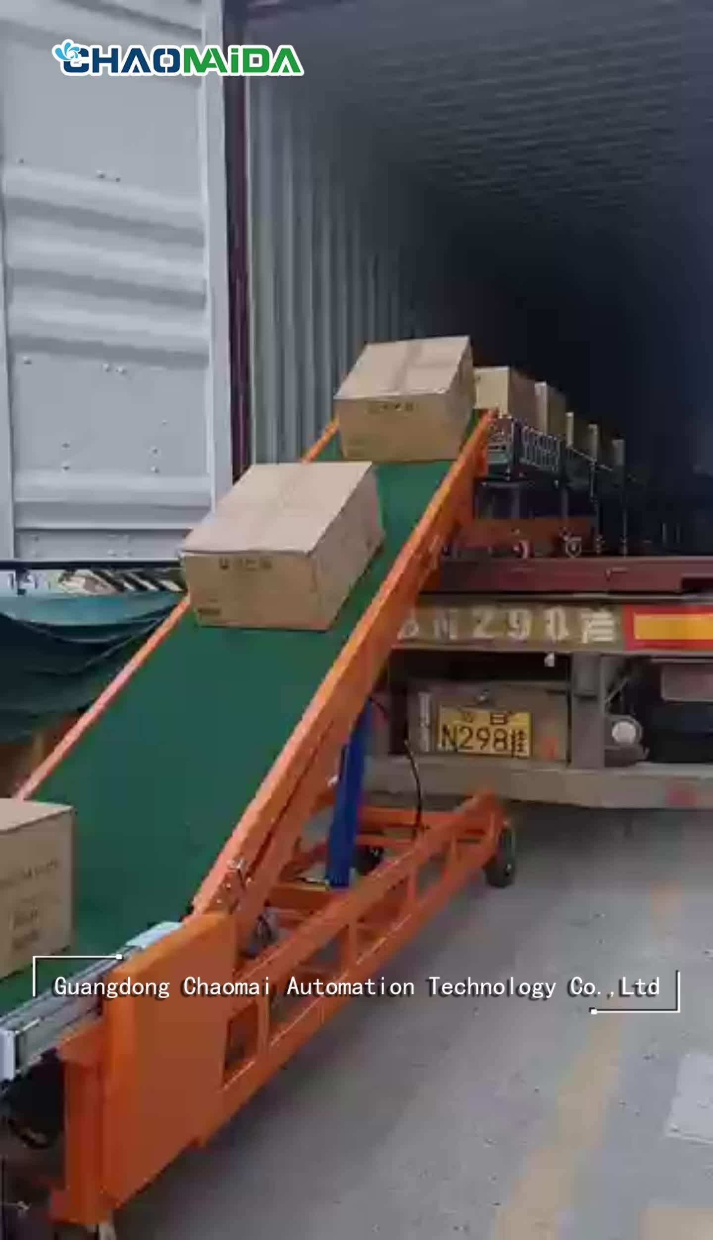 Container Loading And Unloading Conveyor E-commerce Picking And Loading ...