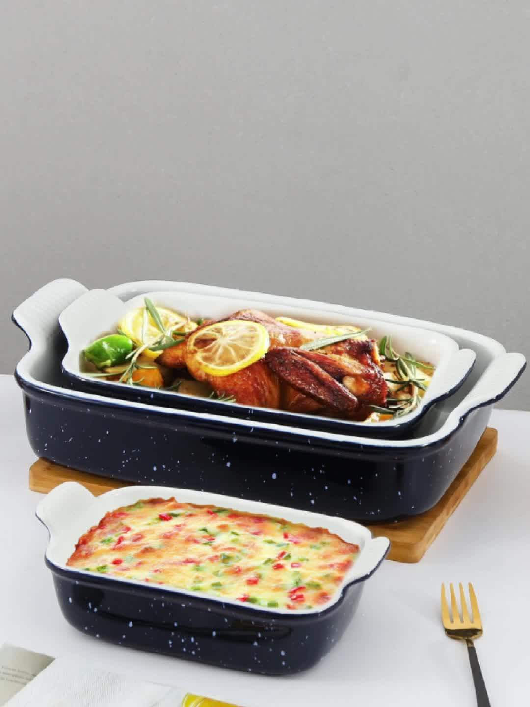 Handmade Modern Custom Porcelain Bakeware Sets Rectangular Ceramic ...
