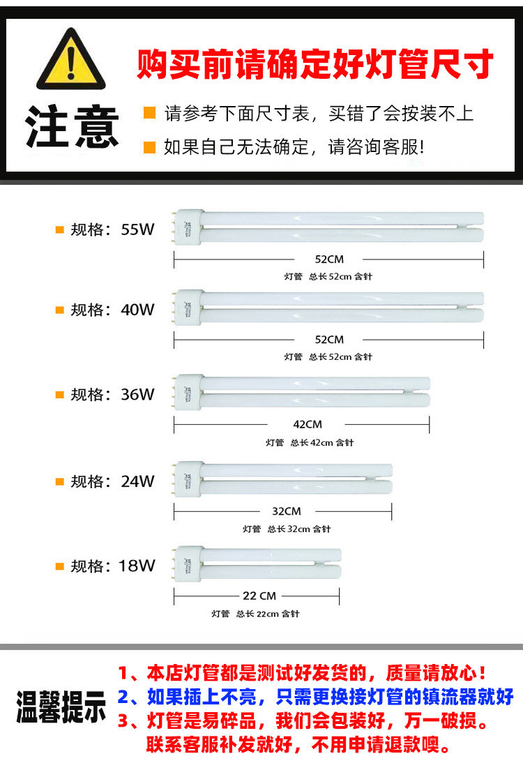 H36W/H24W/H18W灯管选购指南：这些参数到底是什么意思🧐--淘宝好物网