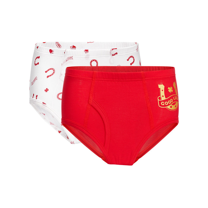 Aimer Kids love children boys red underwear waist briefs two-piece bag ...