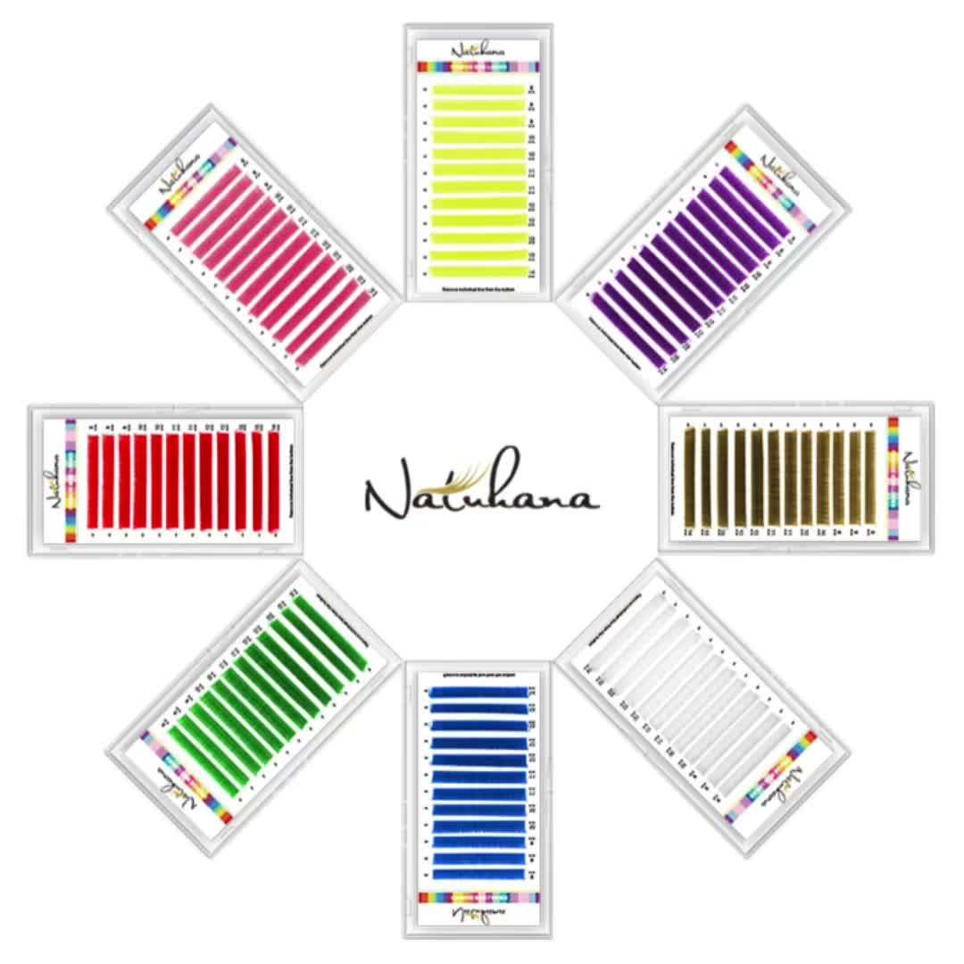 Natuhana Korean Pbt Mink Color False Lashes Individual Colored Eyelash ...