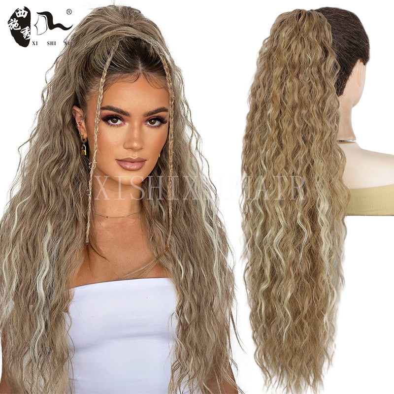 European and american fashion extra-long cornrow wavy wig, 75cm claw ...