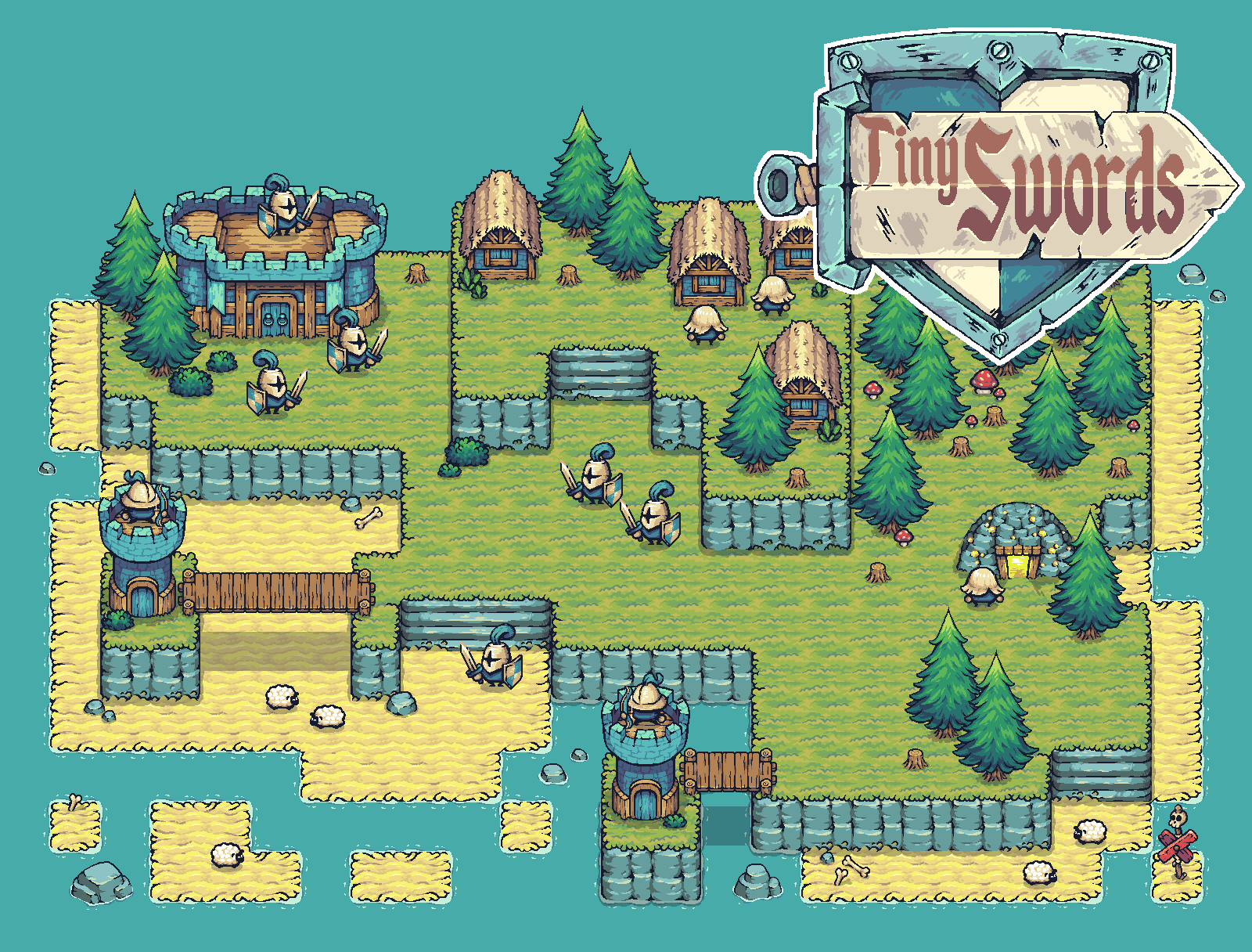 Itch.io 2D像素 Tiny Swords RPG 2D可爱骑士人物场景