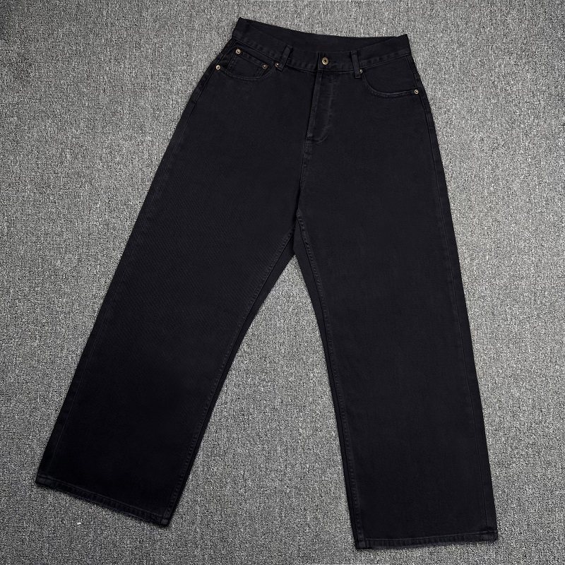 VUJADE TALK 006小众潮牌美式水洗做旧高腰直筒宽松阔腿牛仔裤男-阿里巴巴